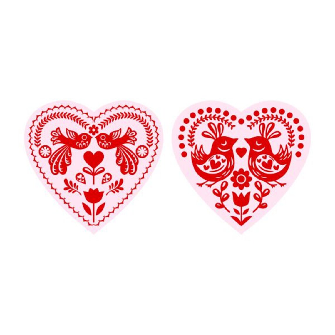 Scandinavian Heart Couple Love Birds Cuttable Design SVG Cut - Etsy
