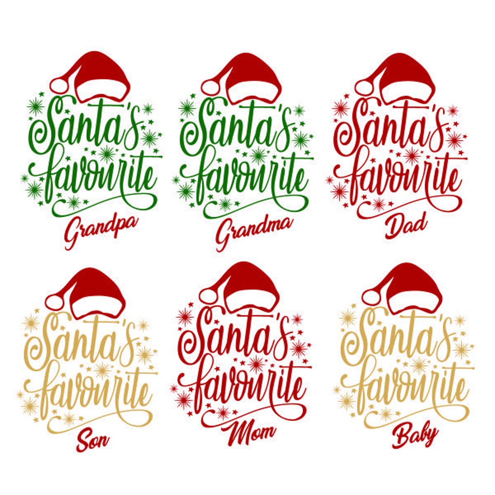 Santa's Favorite Family Cuttable Design SVG PNG DXF & Eps - Etsy