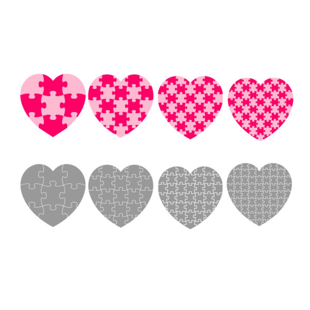Heart Puzzle Pattern Cuttable Design SVG PNG DXF & Eps Designs Cricut ...
