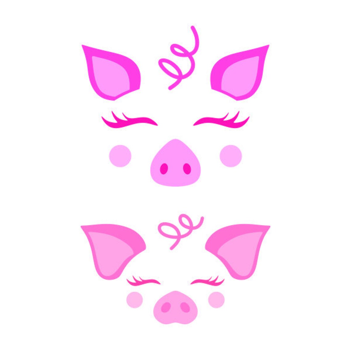 Cute Pig Face Cuttable Design SVG PNG DXF & Eps Designs Cricut - Etsy