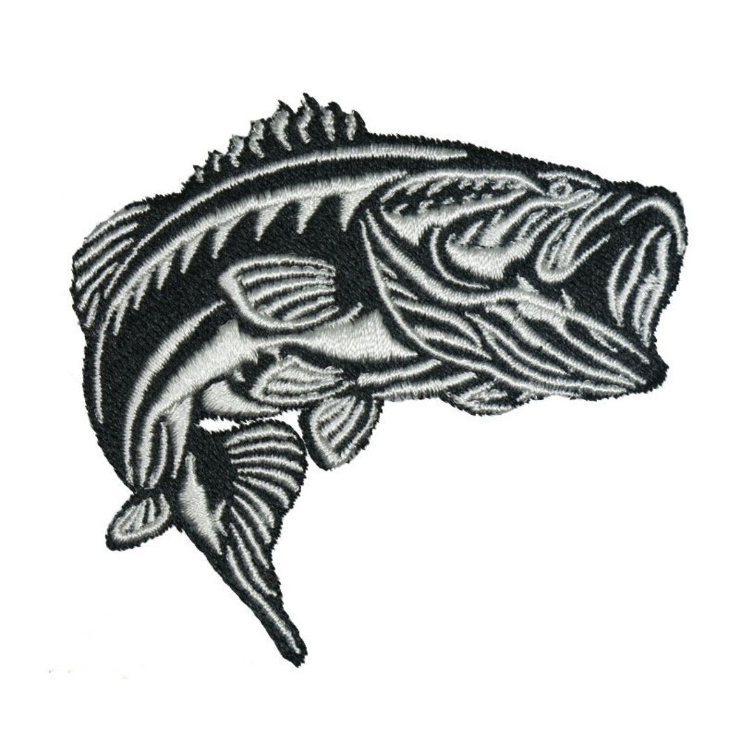 Bass Fish Embroidery Design Instant Download PES DST - Etsy