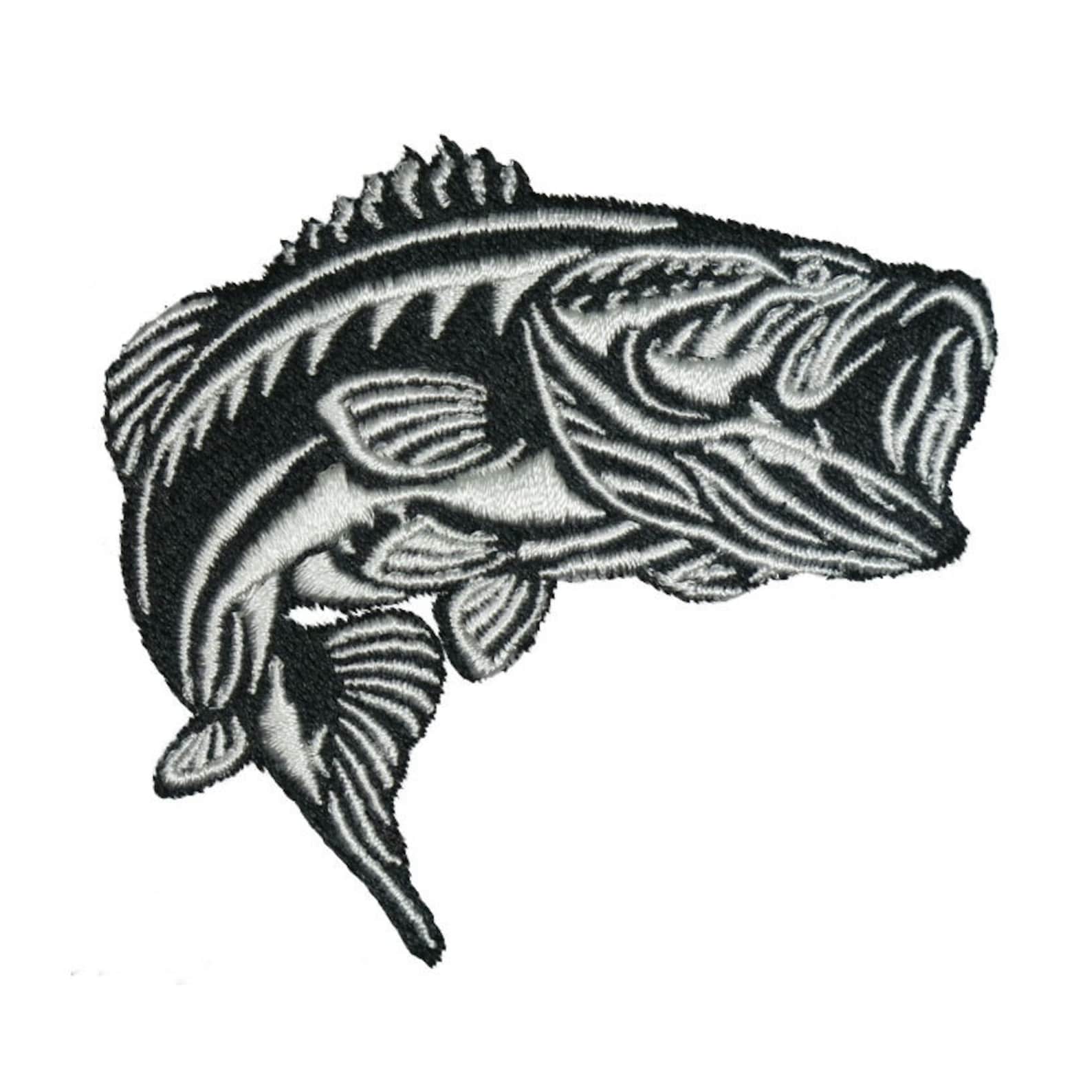 Bass Fish Embroidery Design Instant Download PES DST - Etsy