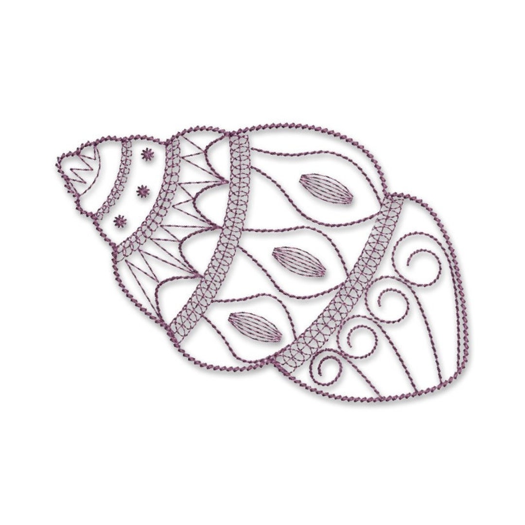 Pattern Seashell 1 Sketch Embroidery Designs. Beach, Sea or Ocean ...