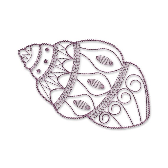 Pattern Seashell 1 Sketch Embroidery Designs. Beach Sea or | Etsy
