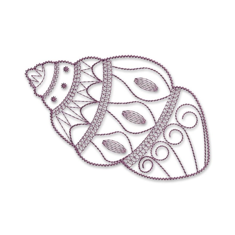 Pattern Seashell 1 Sketch Embroidery Designs. Beach Sea or - Etsy