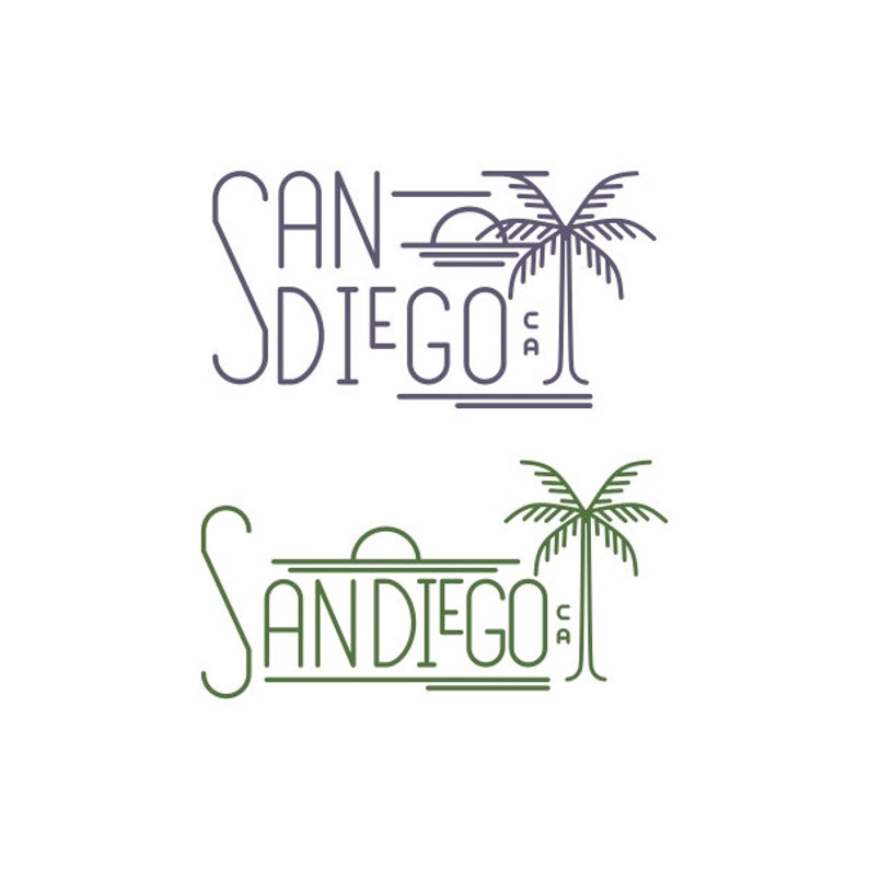 San Diego California Palm Tree Cuttable Design SVG PNG DXF & | Etsy