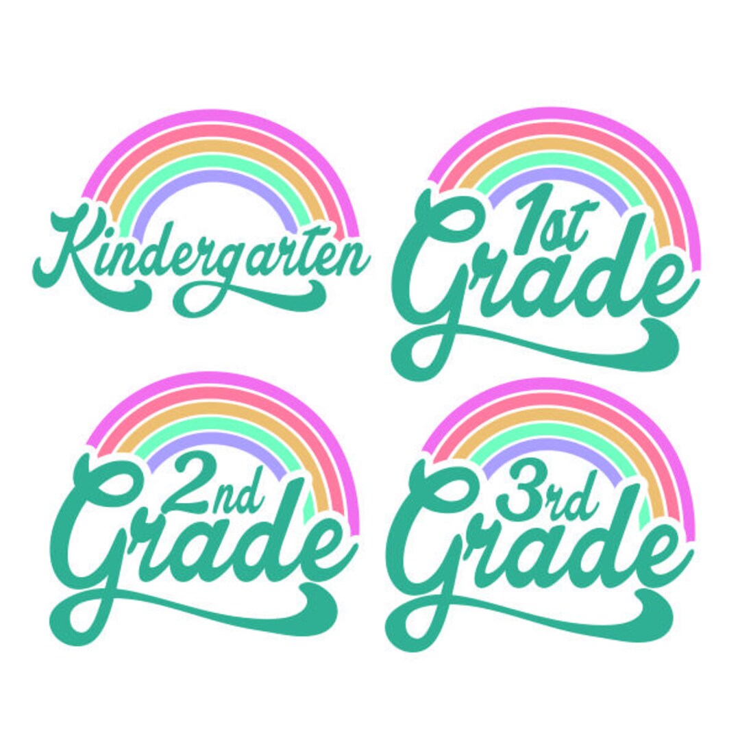 Rainbow Grade School Cuttable Design SVG PNG DXF & Eps Designs Cricut ...