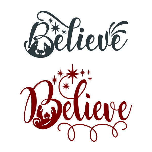 Believe Christmas Cuttable Design SVG PNG DXF & Eps Designs | Etsy