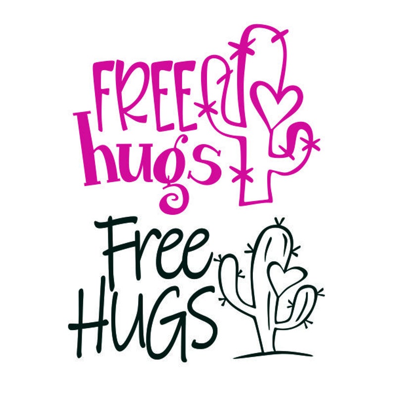 Free Hug Cactus Cuttable Design SVG PNG DXF & Eps Designs | Etsy
