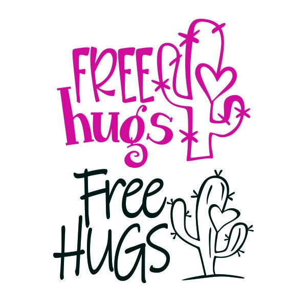 Free Hug Cactus Cuttable Design SVG PNG DXF & Eps Designs | Etsy
