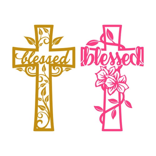 Blessed Cross Cuttable Design SVG PNG DXF & Eps Designs Cricut - Etsy