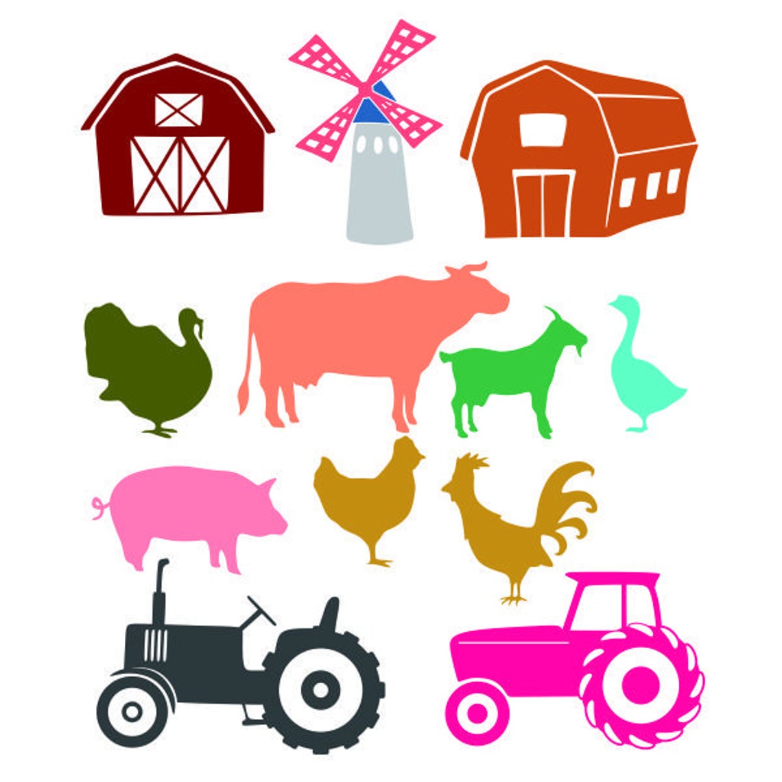 Farm Pack Cuttable Design SVG PNG DXF & Eps Designs Cricut - Etsy