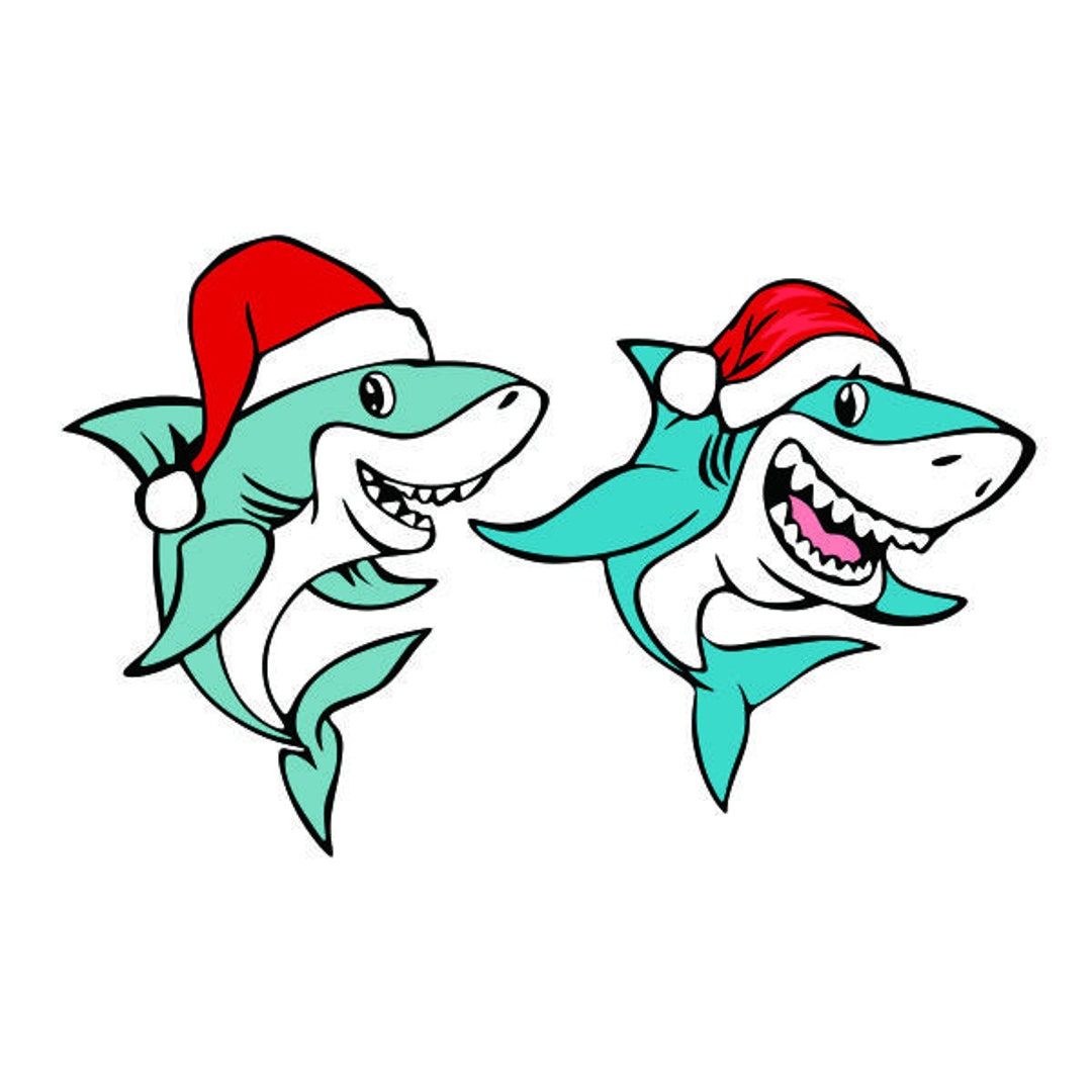 Christmas Shark Cuttable Design SVG PNG DXF & Eps Designs Cricut Cameo ...