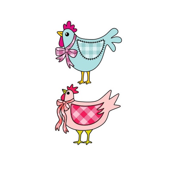 Plaid Ribbon Farm Hen Chicken Cuttable Design SVG PNG DXF & - Etsy