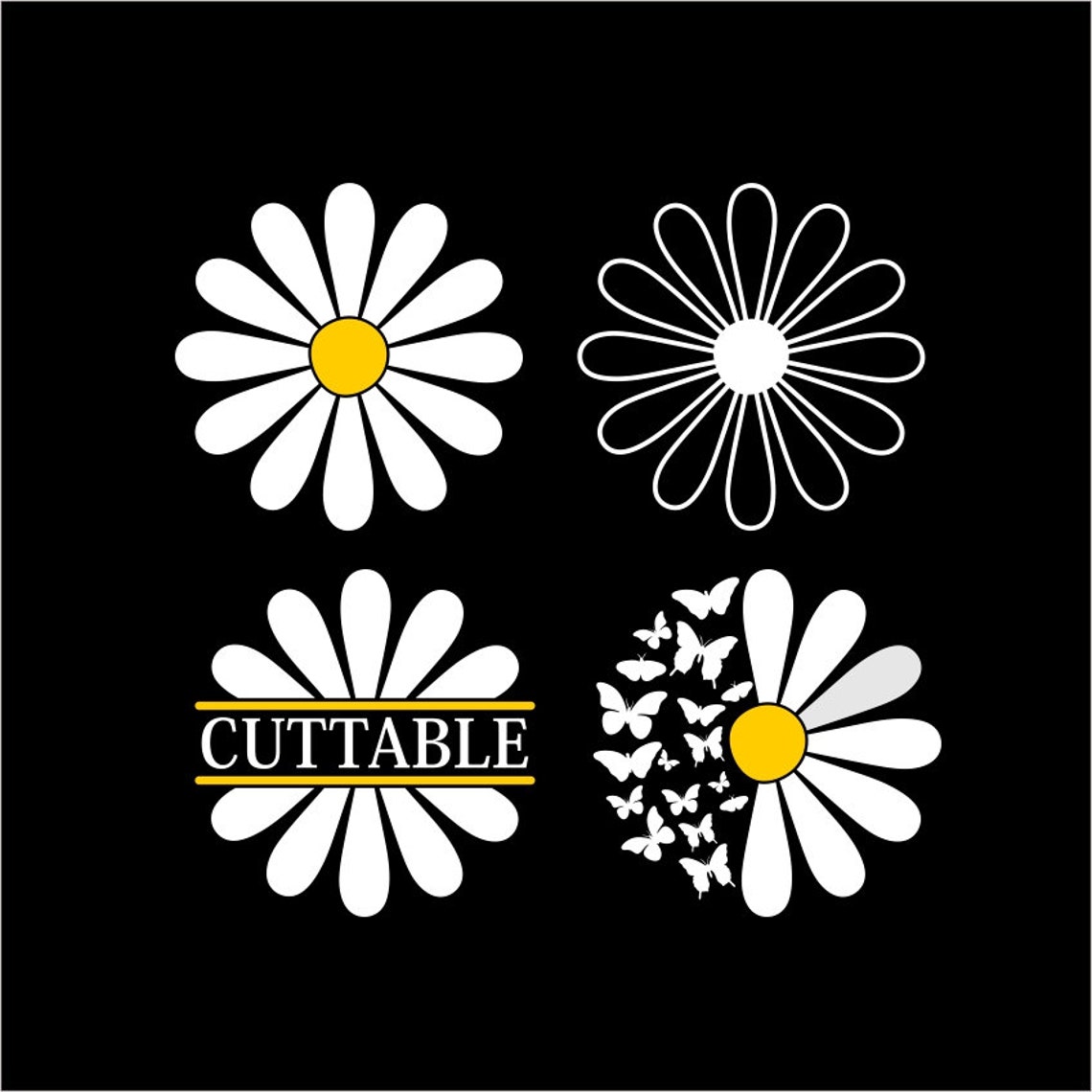Daisy Butterfly Pack Cuttable Design SVG PNG DXF & Eps Designs | Etsy