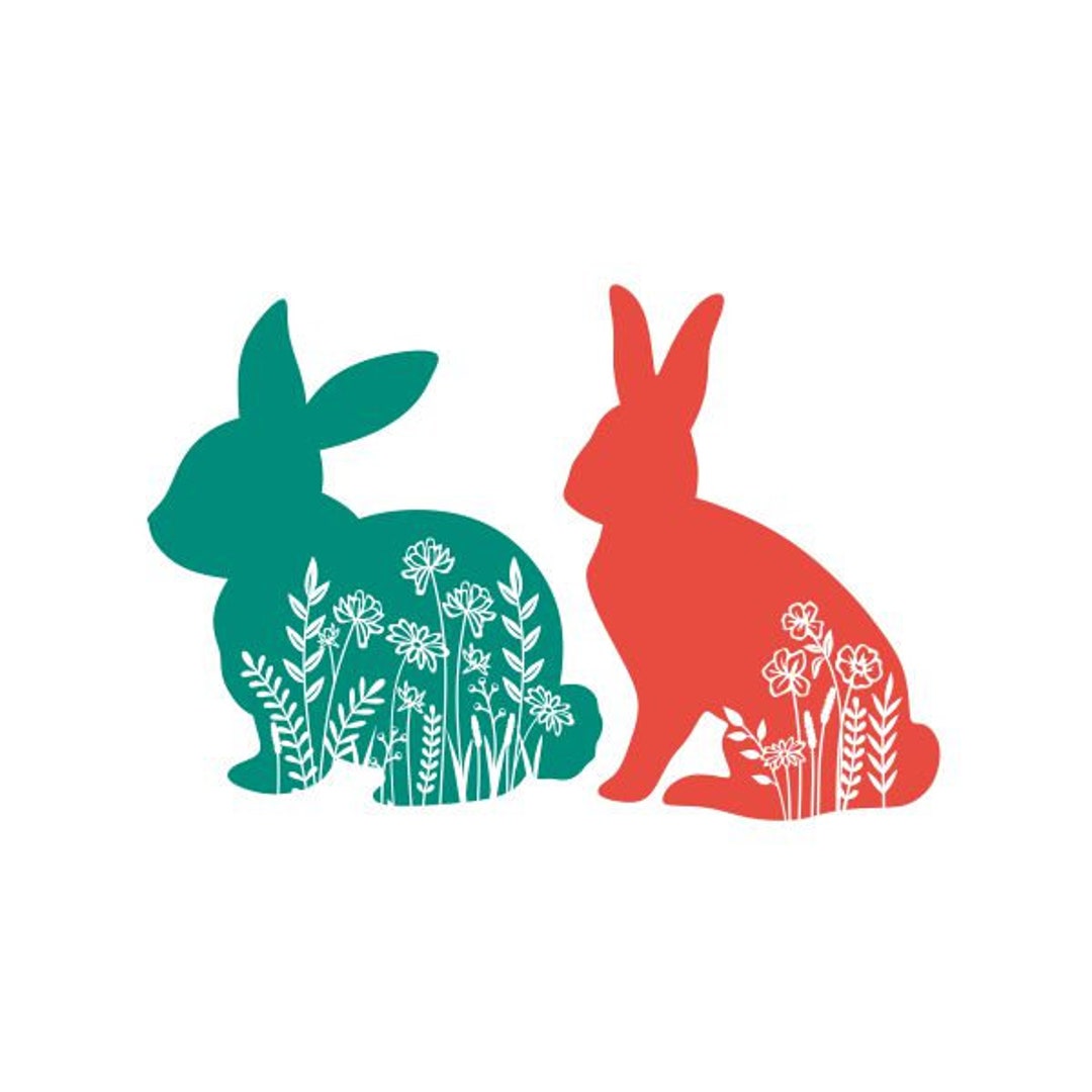 Floral Bunny Cuttable Design SVG PNG DXF & Eps Designs Cricut Cameo ...