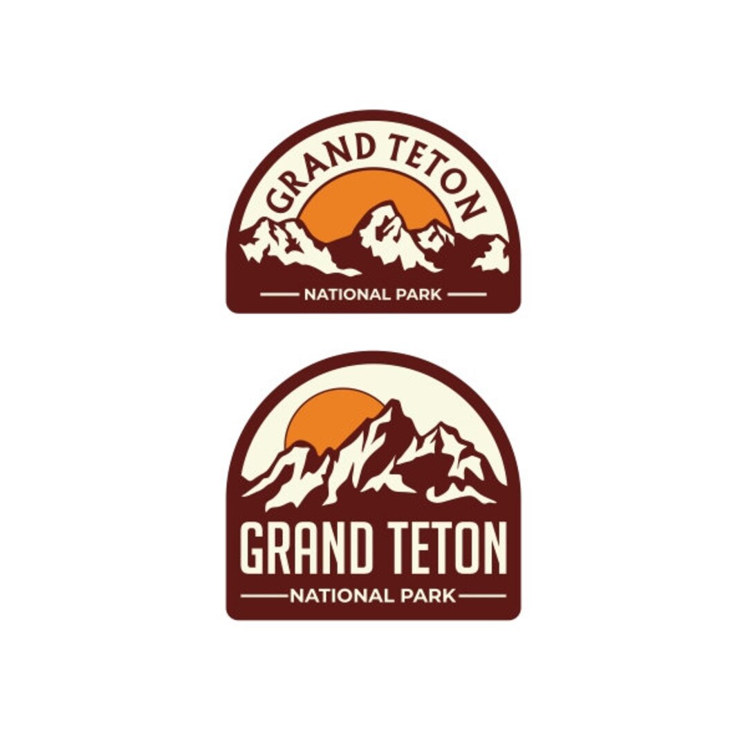 Grand Teton National Park Badge Cuttable Design SVG PNG DXF & Eps ...