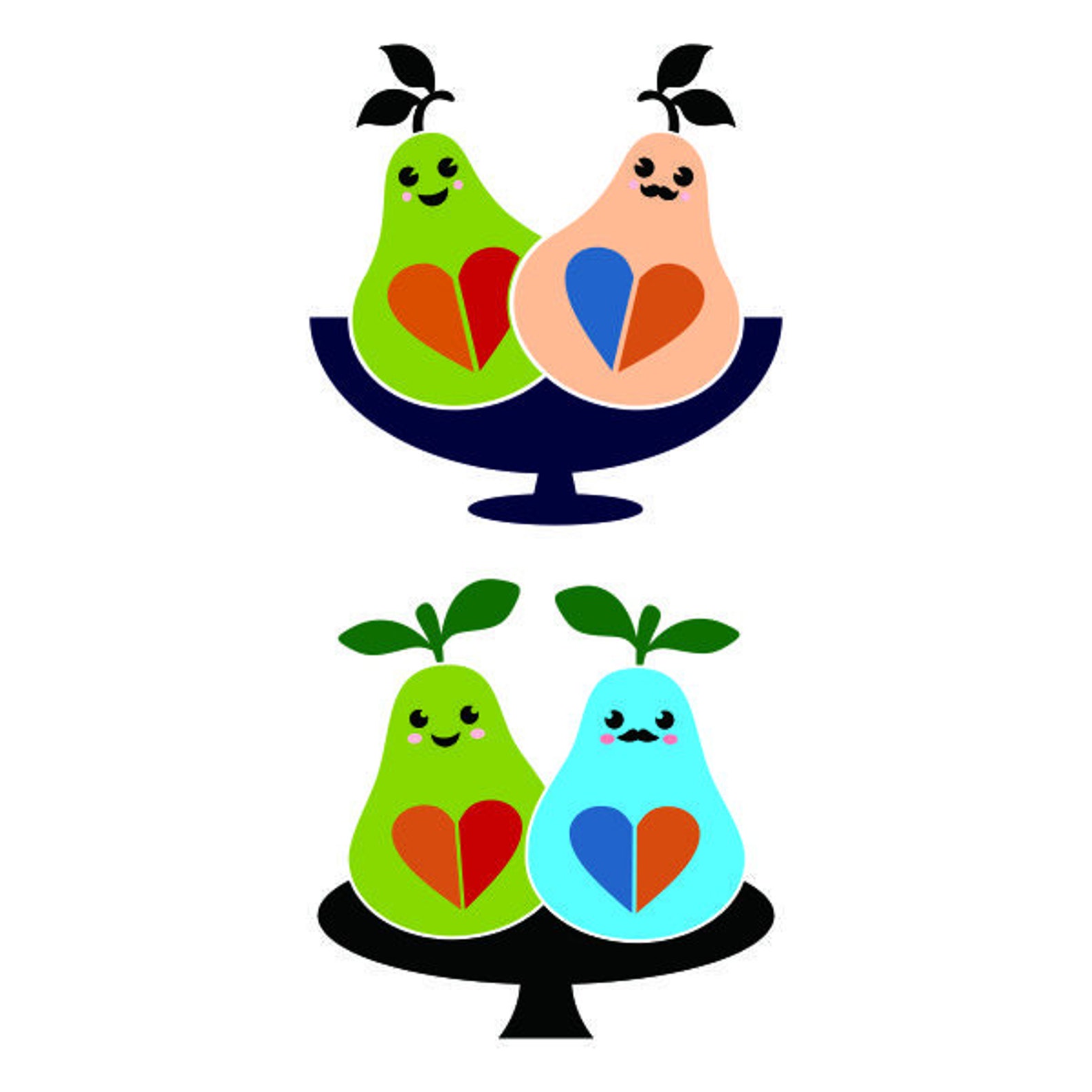 Pears Couple Cuttable Design SVG PNG DXF & Eps Designs Cricut - Etsy