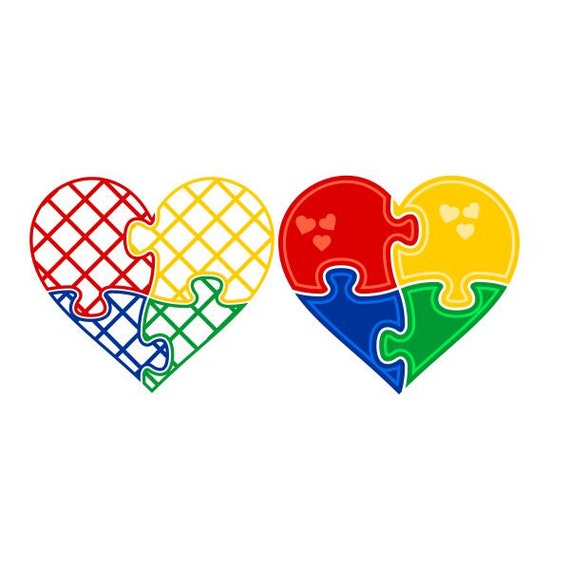 Autism Heart Cuttable Design SVG PNG DXF & eps Designs Cricut | Etsy
