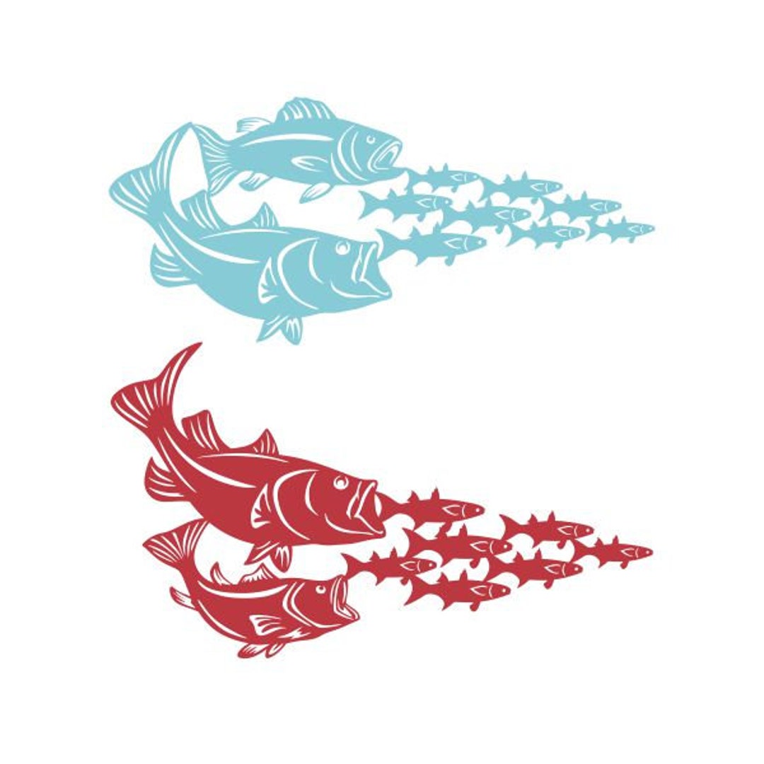 Bass Fishes Cuttable Design SVG PNG DXF & Eps Designs Cricut Cameo File ...