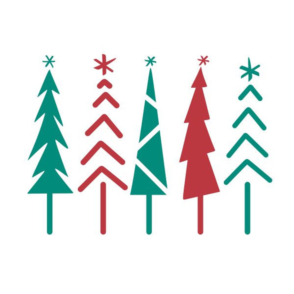 Christmas Trees Cuttable Design SVG PNG DXF & Eps Designs - Etsy