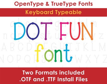 Square Dot Monogram Truetype Font Keyboard Typeable OTF TTF Install ...
