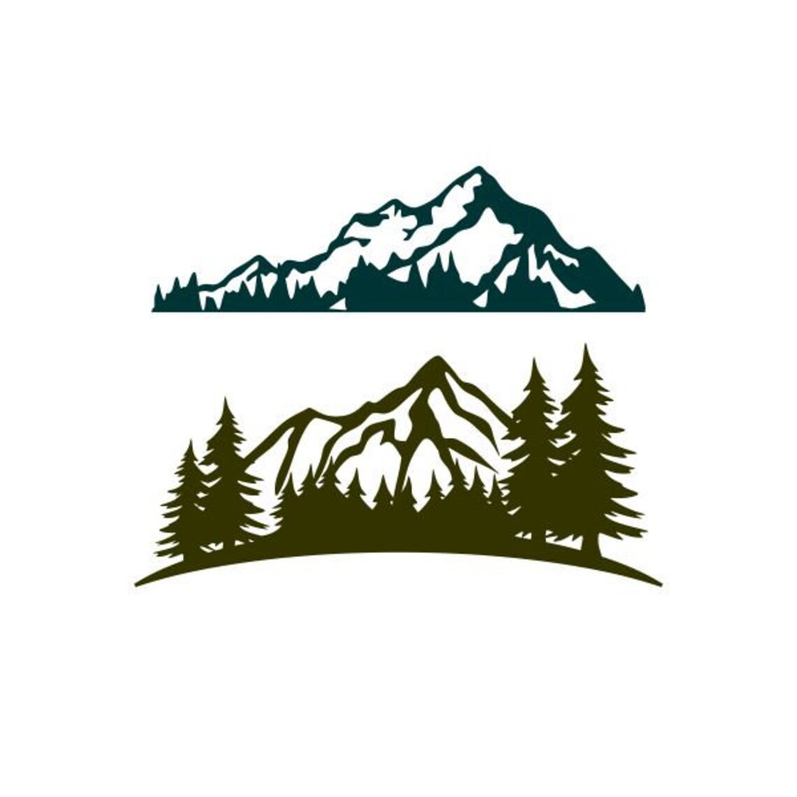 Mountain Scene Cuttable Design SVG PNG DXF & Eps Designs - Etsy