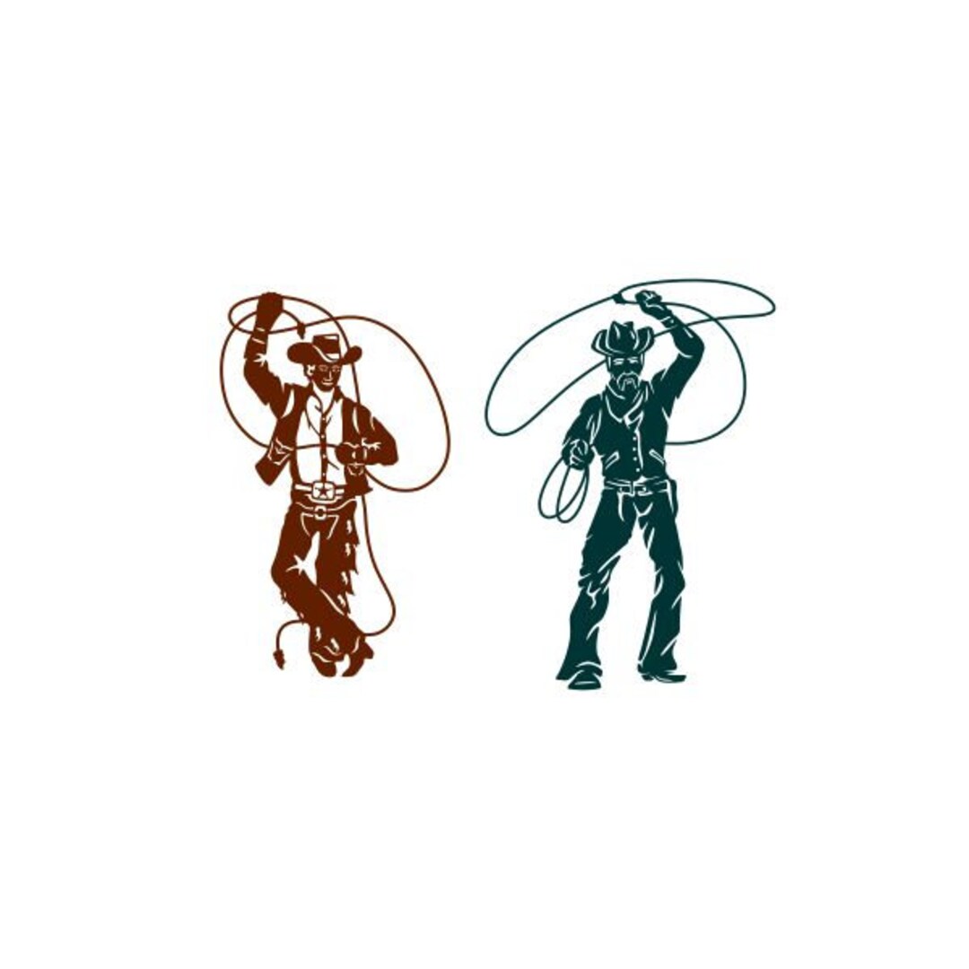 Roping Cowboy Cuttable Design SVG PNG DXF & Eps Designs Cricut - Etsy