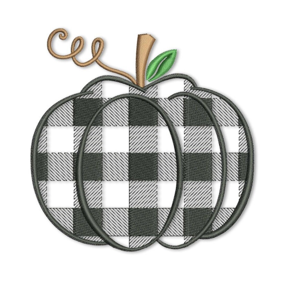 Plaid Pattern Pumpkin PES DST Machine Embroidery Instant Download ...