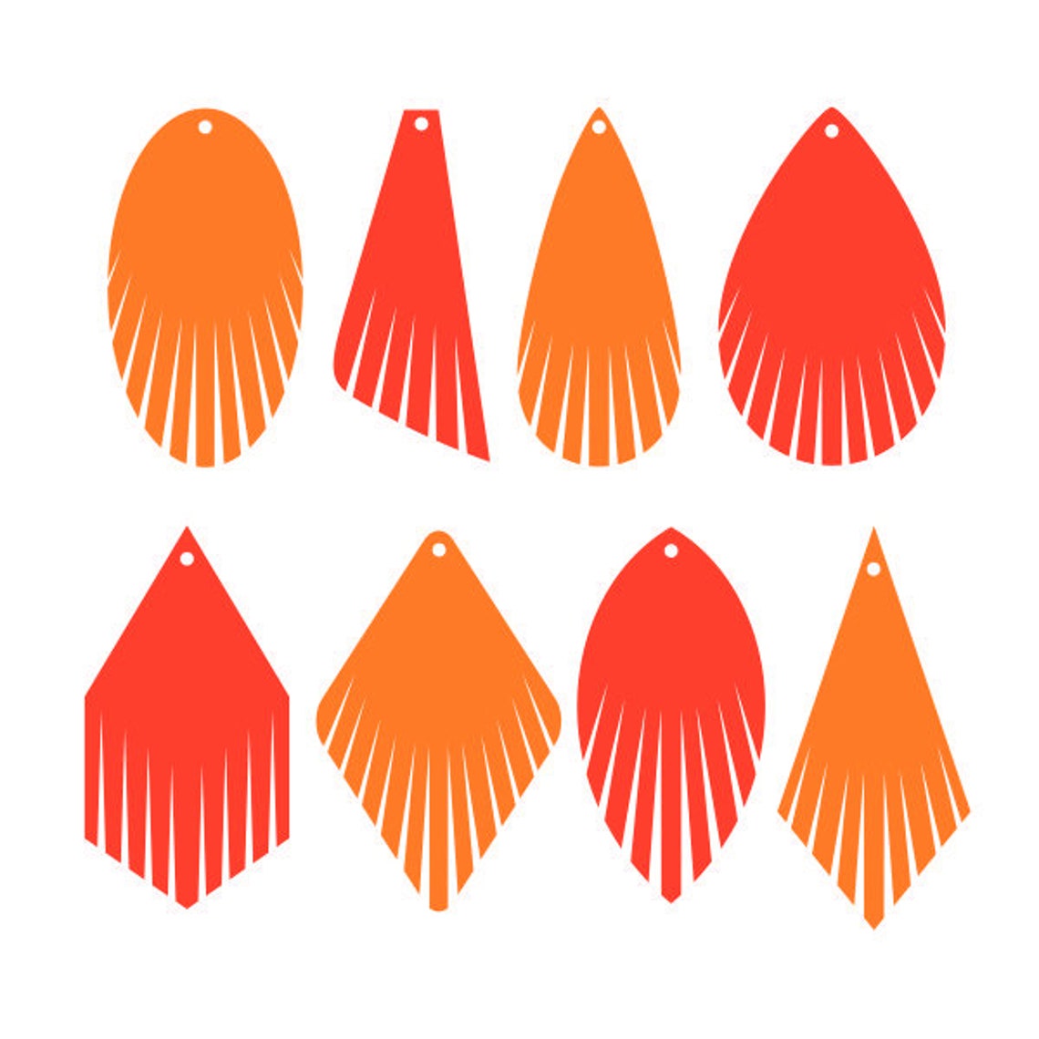 Fringe Earrings Cuttable Design SVG PNG DXF & Eps Designs - Etsy