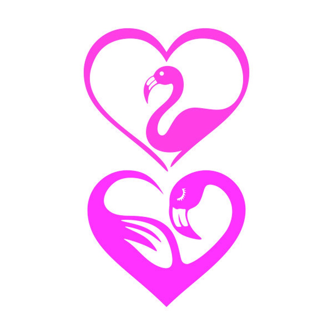 Flamingo Heart Shape Cuttable Design SVG PNG DXF & Eps Designs - Etsy