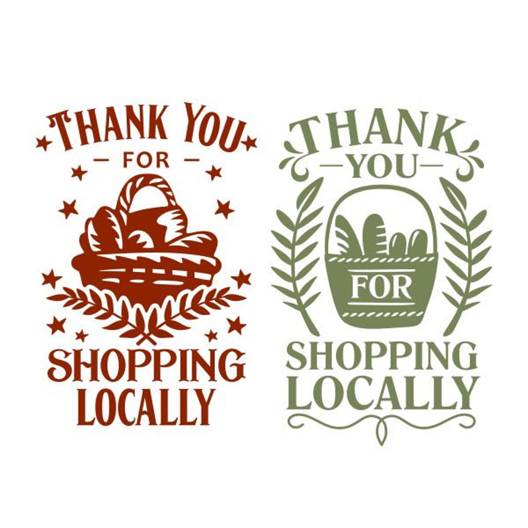 Thank You for Shopping Locally Cuttable Design SVG PNG DXF & Eps ...
