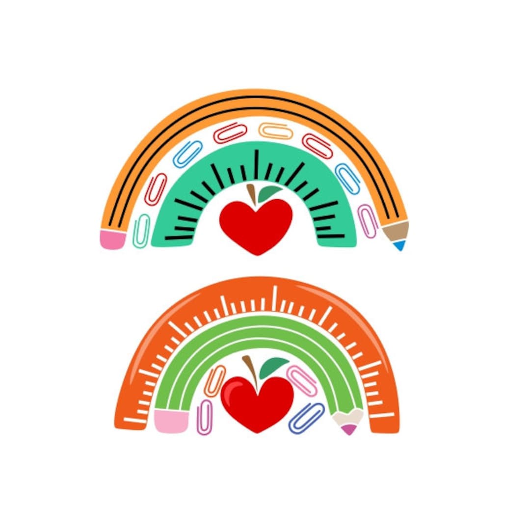 School Rainbow Cuttable Design SVG PNG DXF & Eps Designs Cricut Cameo ...