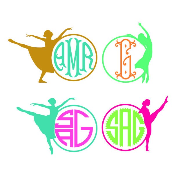 Dancer Monogram Frame Cuttable Design SVG PNG DXF & Eps - Etsy UK