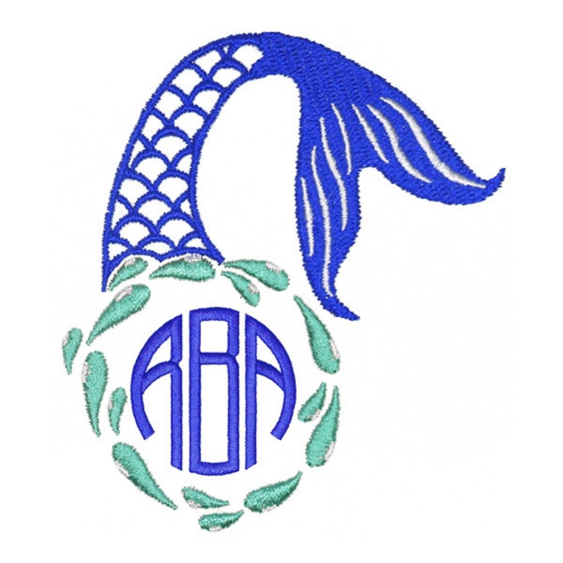 Mermaid Tail Monogram Embroidery Frame Instant Download PES | Etsy