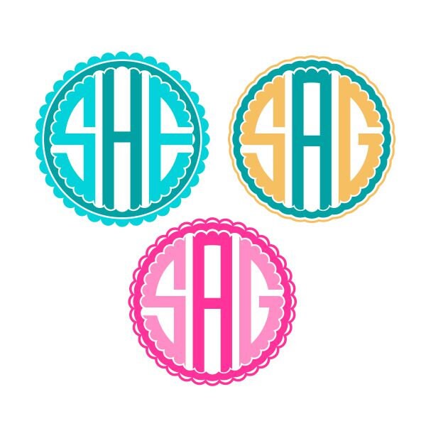 Scallop Circle Frame Cuttable Design SVG PNG DXF & eps Designs | Etsy