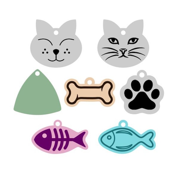 Pet Tag Pack Cuttable Design SVG PNG DXF & Eps Designs Cricut - Etsy