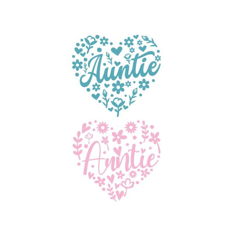 Auntie Heart Cuttable Design SVG PNG DXF & eps Designs Cricut | Etsy