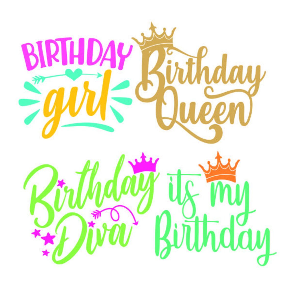 Birthday Pack Cuttable Design SVG PNG DXF & Eps Designs Cricut | Etsy