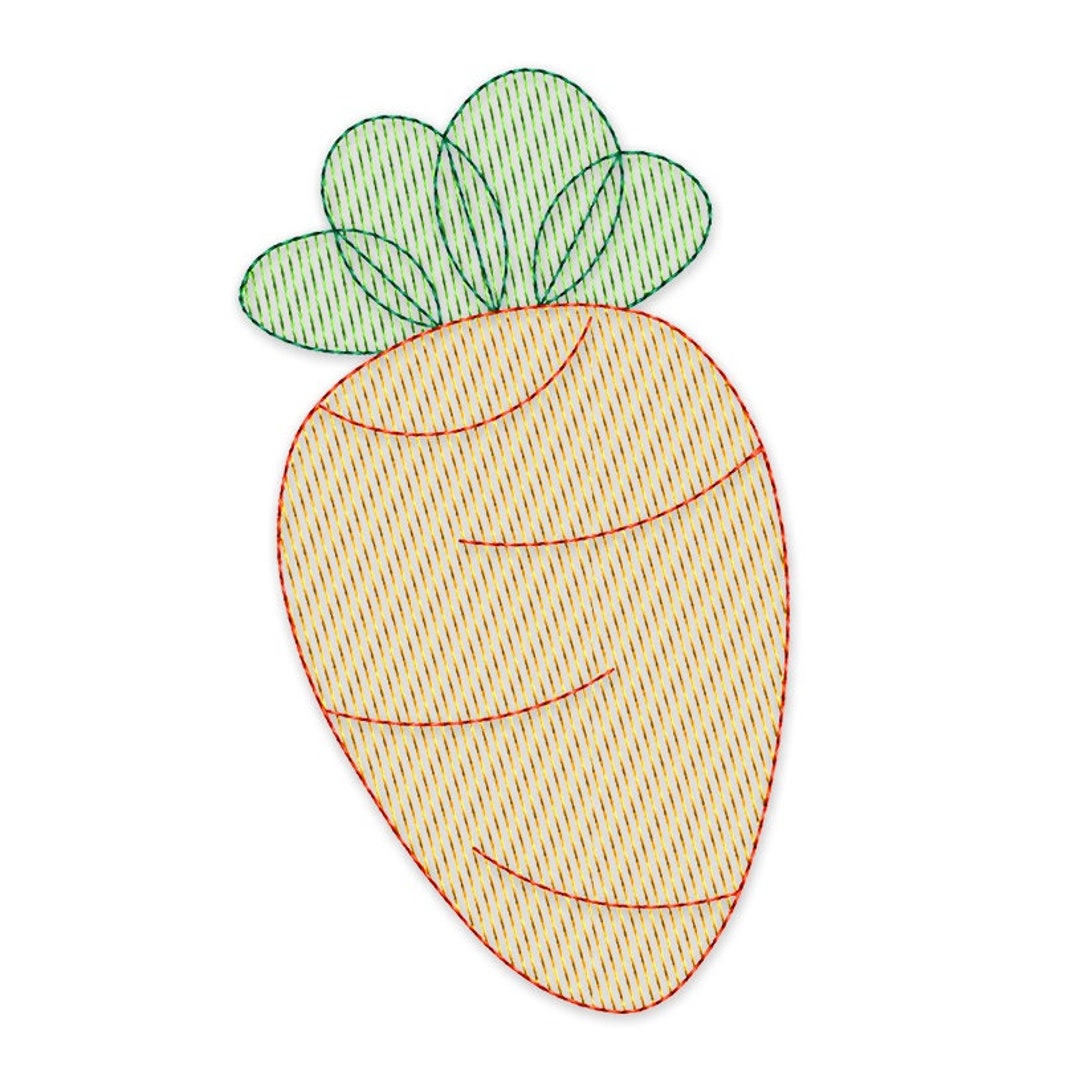 Carrot Sketch PES DST Machine Embroidery Instant Download Digital Files ...