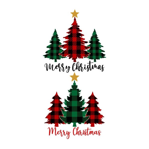 Merry Christmas Trees Cuttable Design SVG PNG DXF & Eps - Etsy