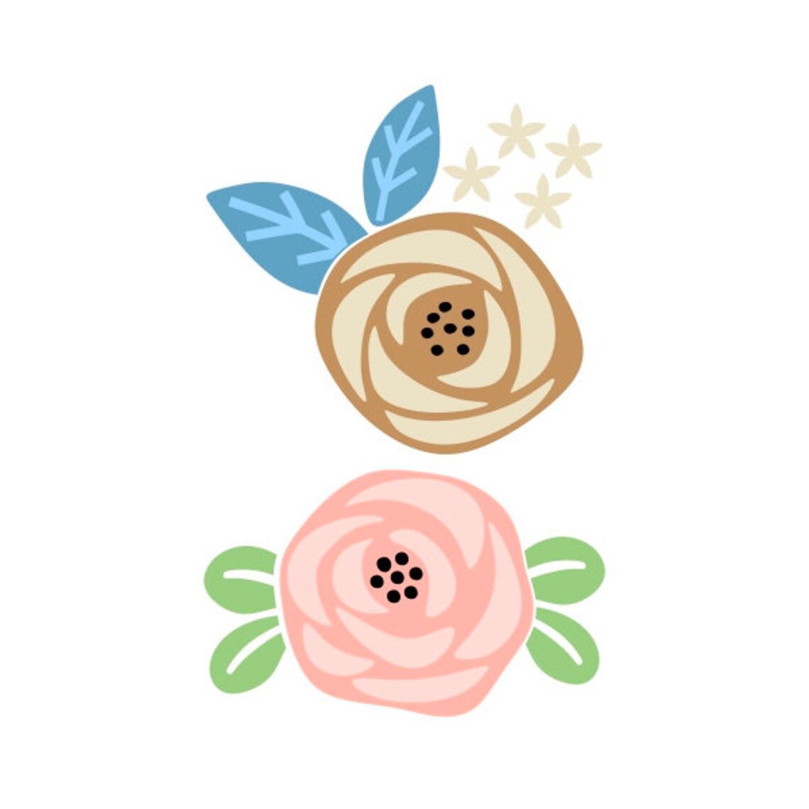 Simple Rose Flower Cuttable Design SVG PNG DXF & Eps Designs | Etsy