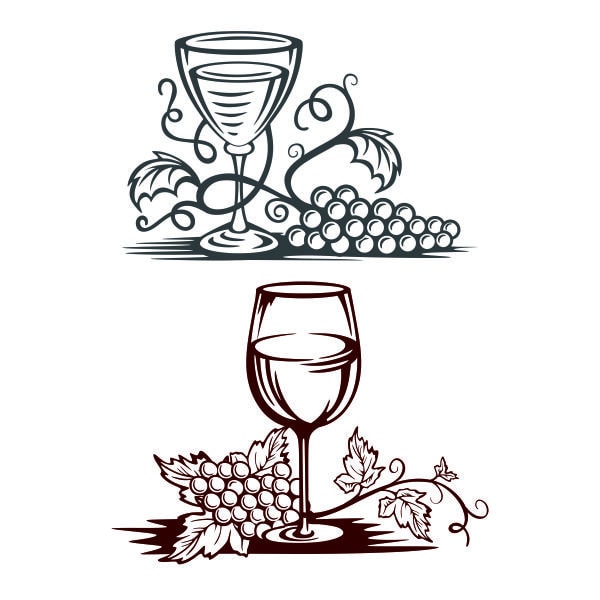 Grapevine Wine Cuttable Design SVG PNG DXF & Eps Designs | Etsy