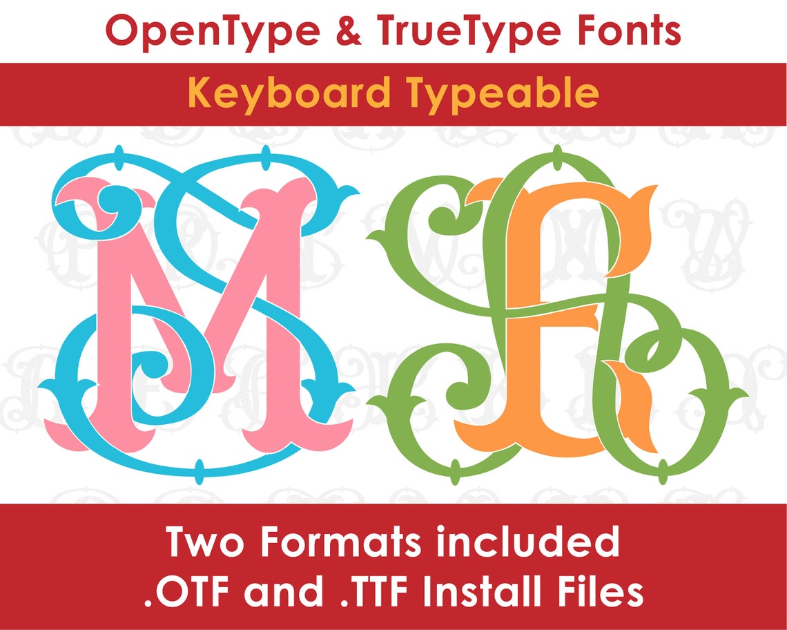 Vine Fishtail Interlocking Truetype Font - Etsy