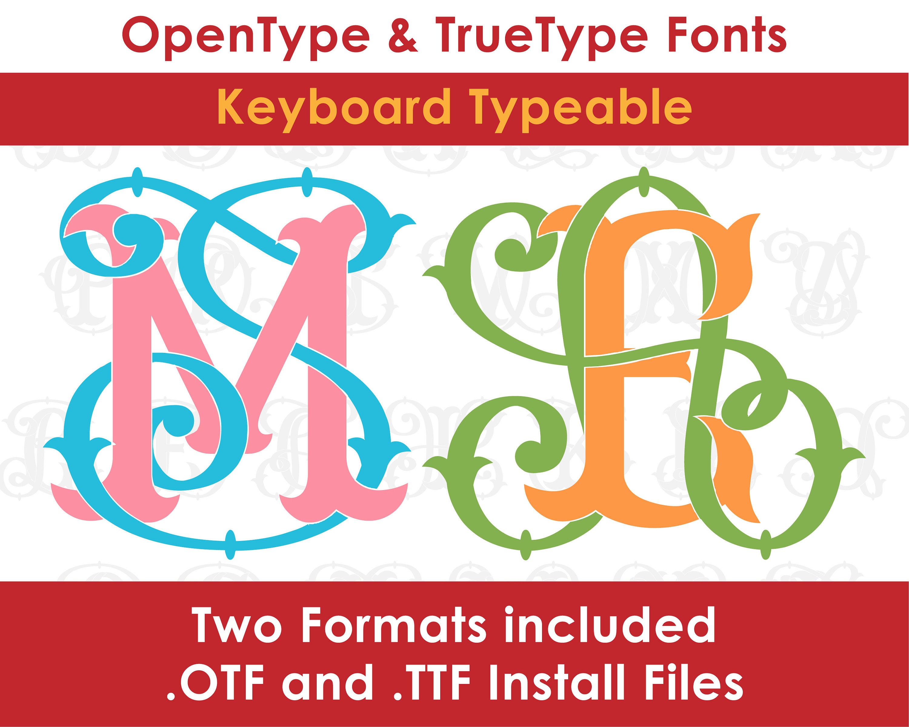 Vine Fishtail Interlocking Truetype Font - Etsy