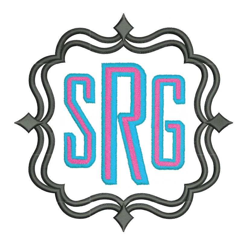 Dual Quadruple Monogram Frame PES DST Machine Embroidery | Etsy