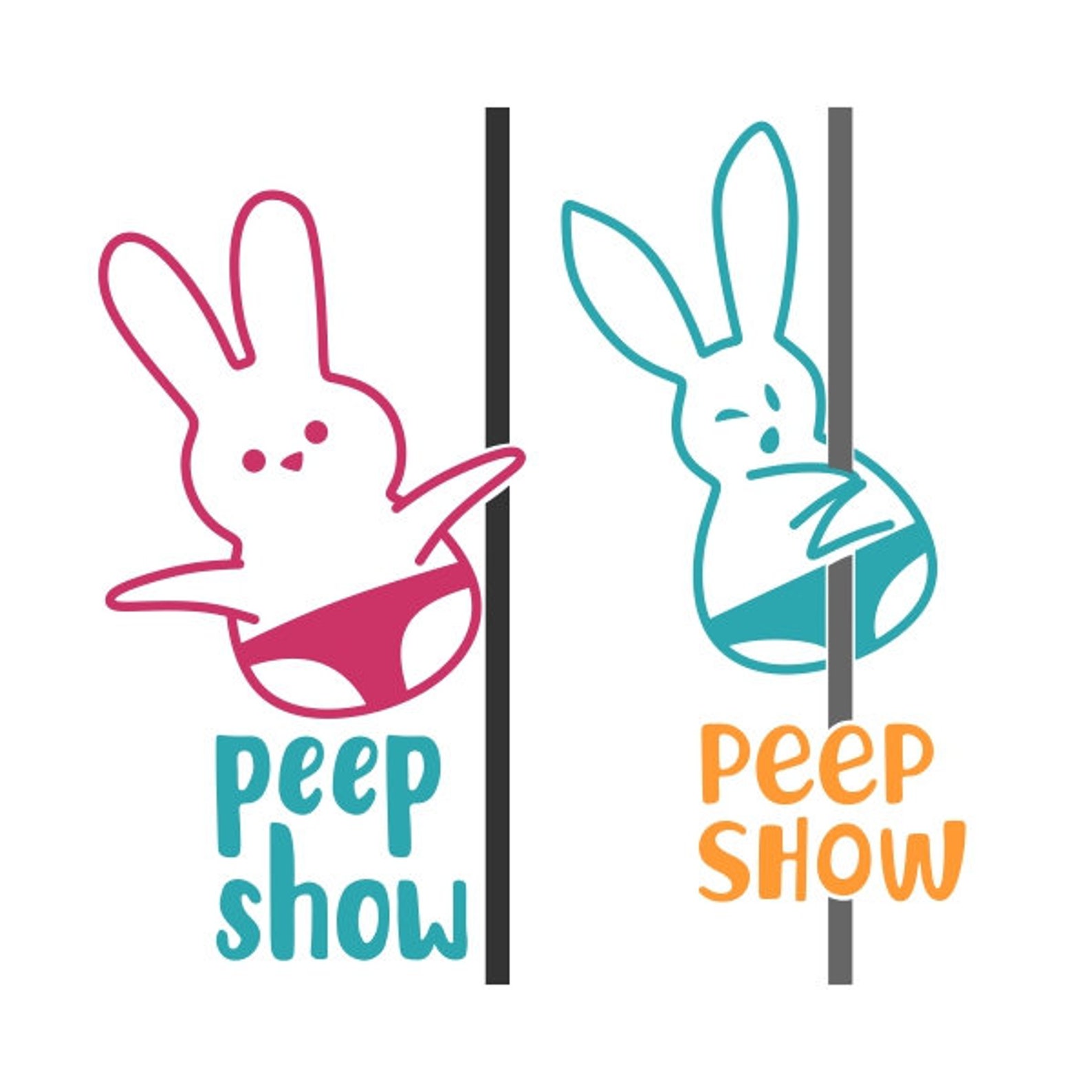 Peep Show Bunny Cuttable Design SVG PNG DXF & Eps Designs Cricut Cameo ...