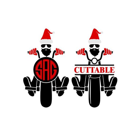 Motorcycle Santa Frame Cuttable Design SVG PNG DXF & Eps - Etsy