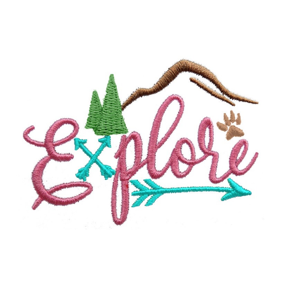 Explore Mountains Embroidery Design Instant Download PES DST - Etsy