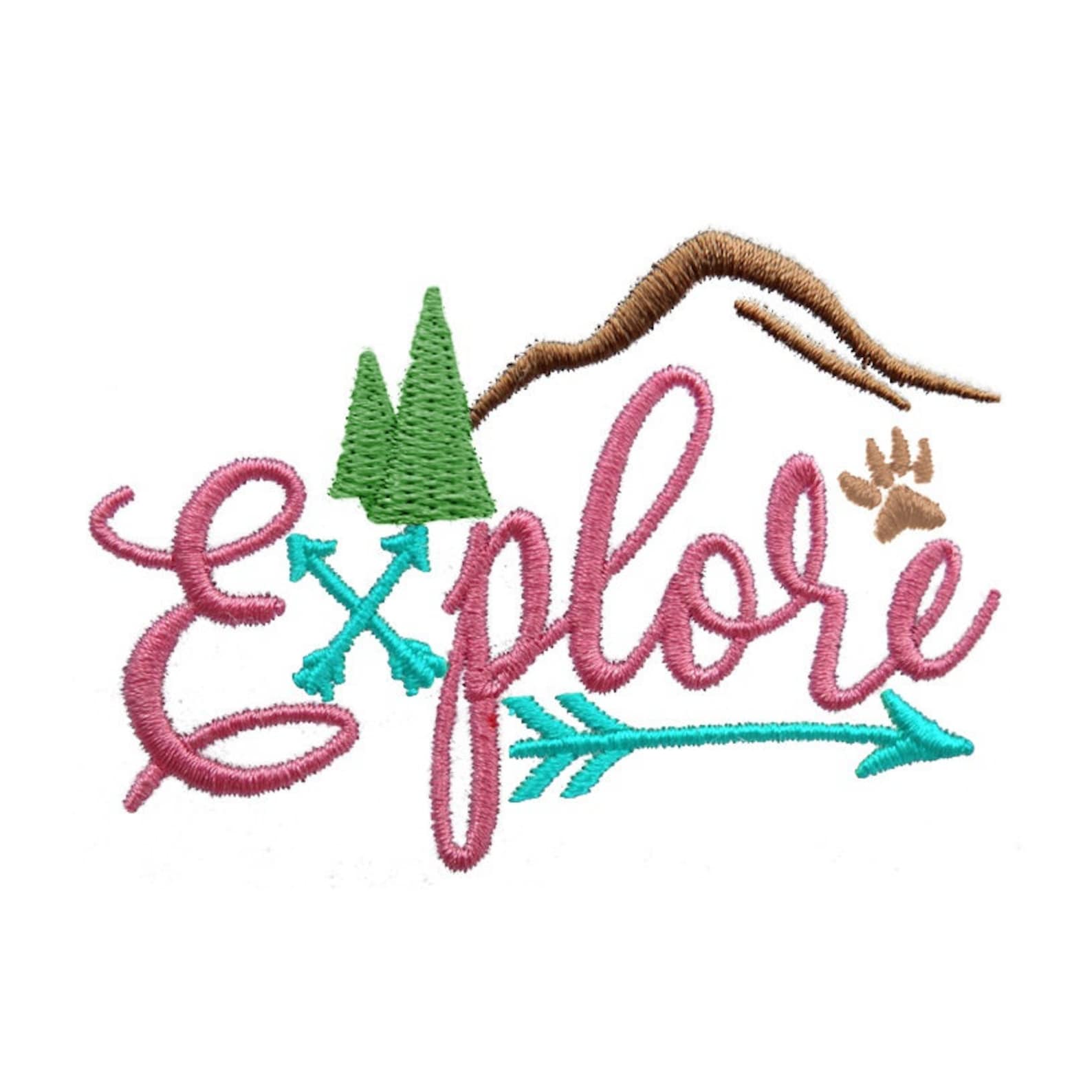 Explore Mountains Embroidery Design Instant Download PES DST - Etsy